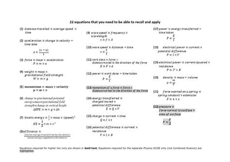 Physics Equations Pdf