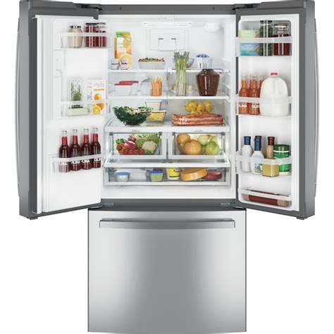 Ge 238 Cu Ft French Door Refrigerator With Ice Maker Stainless Steel