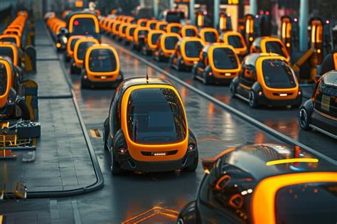 Premium Photo Numerous Cars Lined Up And Parked Along The Street A Swarm Of Autonomous