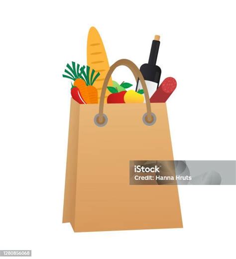 흰색 배경에 만화 스타일의 음식 패키지 음식 배달 벡터 플랫 만화 일러스트레이션 배달에 대한 스톡 벡터 아트 및 기타 이미지