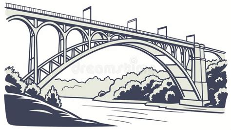 Stone Arch Bridge Architecture Landmark Historic Bridge Stone Structure Vector Design