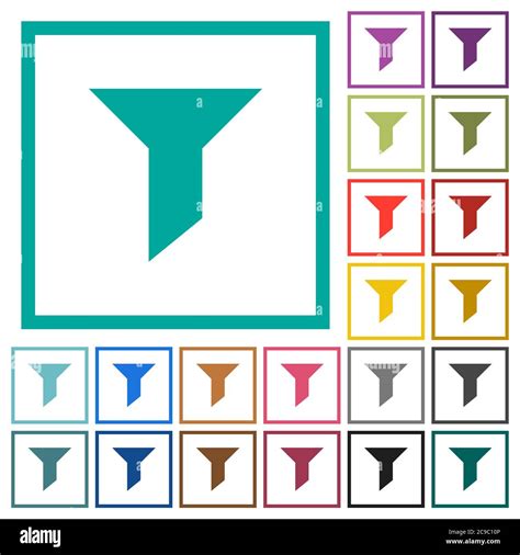 Filter Flat Color Icons With Quadrant Frames On White Background Stock Vector Image Art Alamy