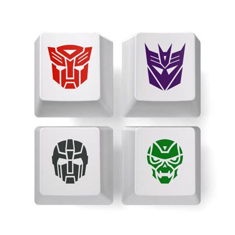 Transformers White Keycaps Custom Gaming Dye Sub Cherry Mx R4 Top