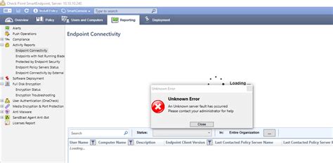 Unknown Error Message Check Point CheckMates