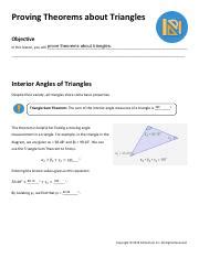 Proving Theorems About Triangles Pdf Proving Theorems About Triangles Objective Prove Theorems