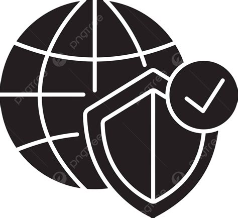 Global Network Security Black Glyph Icon Concept Digital Network Vector Concept Digital