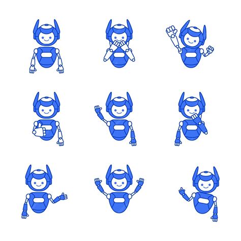 Premium Vector Robot Character Pose Vector Illustration Robot Cartoon