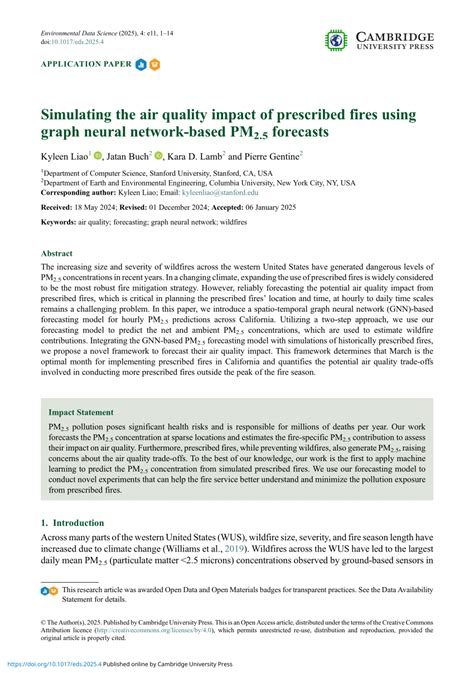 Pdf Simulating The Air Quality Impact Of Prescribed Fires Using Graph Neural Network Based Pm