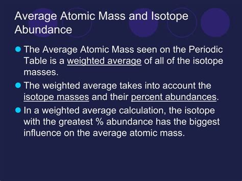 Isotopes And Atomic Mass Pptx Chemistry Science