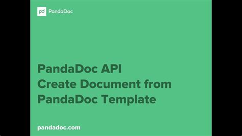 PandaDoc API Create Document From PandaDoc Template YouTube