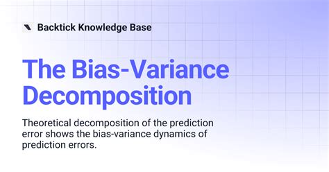 The Bias Variance Decomposition Backtick Knowledge Base The Bias Variance Decomposition Backtick Knowledge Base