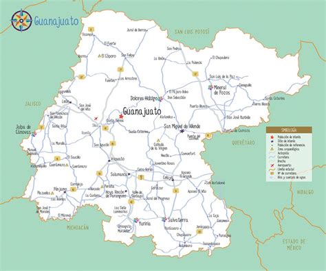 Mapa De Guanajuato Con Nombres A Blanco Y Negro Pdf Descargable