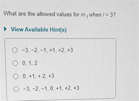 solved what are the allowed values for m when i 3 view available