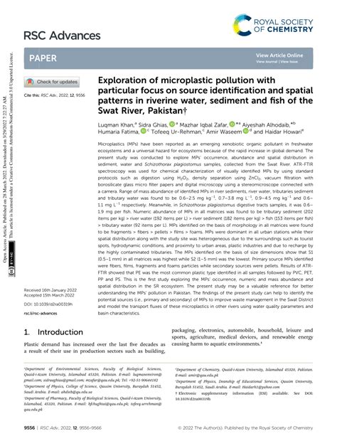 Pdf Exploration Of Microplastic Pollution With Particular Focus On Source Identification And