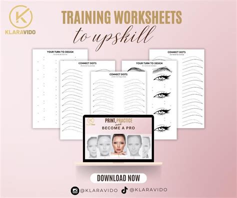 Brow Mapping And Design Practice Sheets Advanced Eyebrow Training Templates Printable Workbook