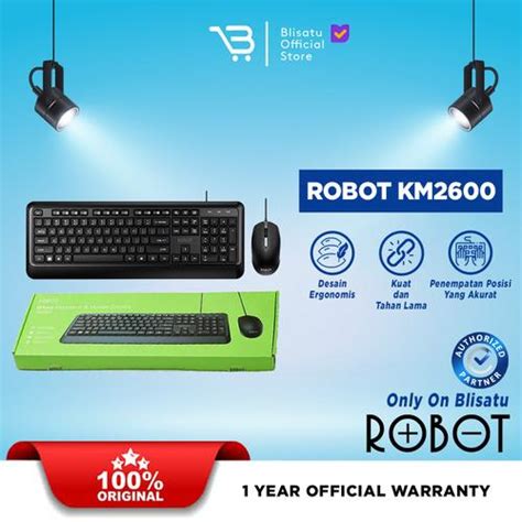 Promo Robot Set Combo Keyboard And Mouse Km2600 For Komputer Laptop