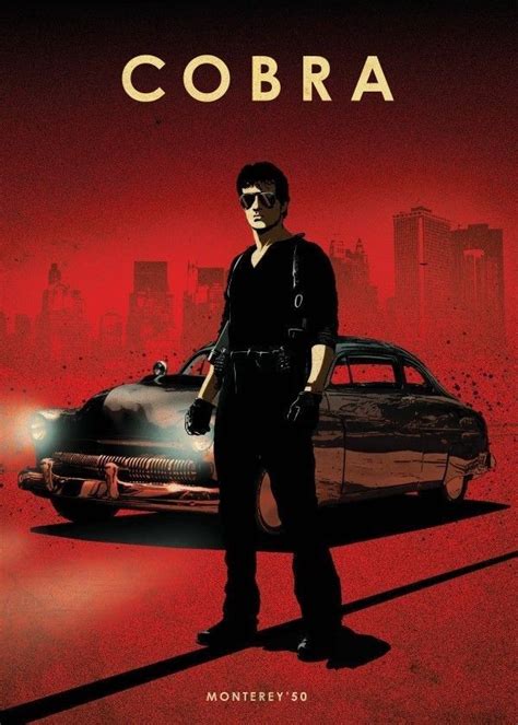 Cobra 1986 Sylvester Stallone Cars Movie Eden Design Movie Poster Art