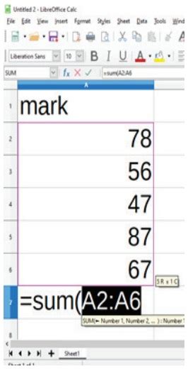 Functions Libre Office Calc Chapter 23 8th Science