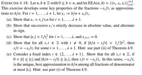 EXERCISE 4 18 Let N B Z With 0 B N And Let Chegg Com