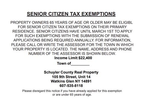 Schuyler County Seniors Getting Info On Property Tax Exemption