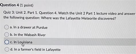 Question 4 1 Point Quiz 3 Unit 2 Part 1 Question 4 Watch The Unit 2