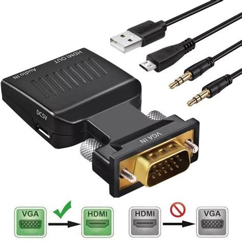 Vga Male To Hdmi Female Adapter Converter With Audio Cable Lazada Ph