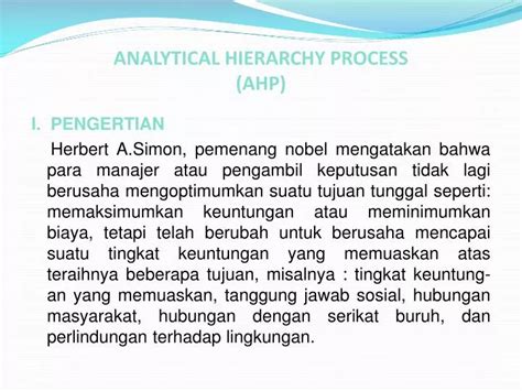 Ppt Analytical Hierarchy Process Ahp Powerpoint Presentation Free