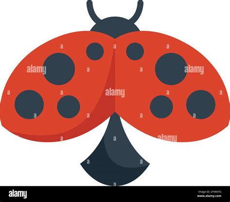 Red Ladybug With Black Dots Is Flying With Its Wings Wide Open Stock Vector Image And Art Alamy
