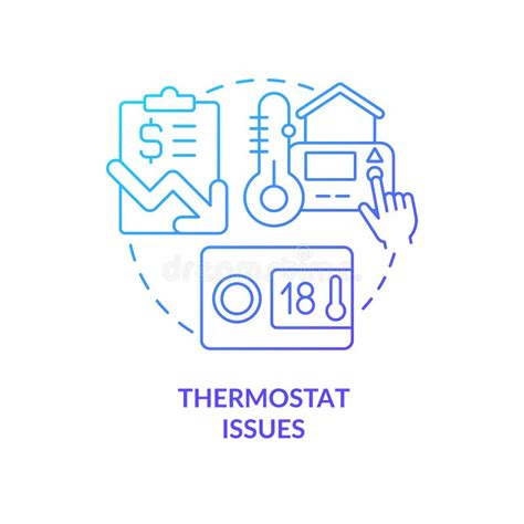 Thermostat Issues Blue Gradient Concept Icon Stock Illustration Illustration Of Winter