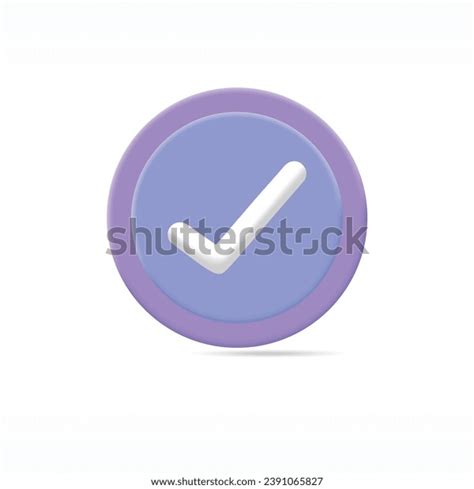 D Check Mark On Circle Panel Stock Vector Royalty Free Shutterstock