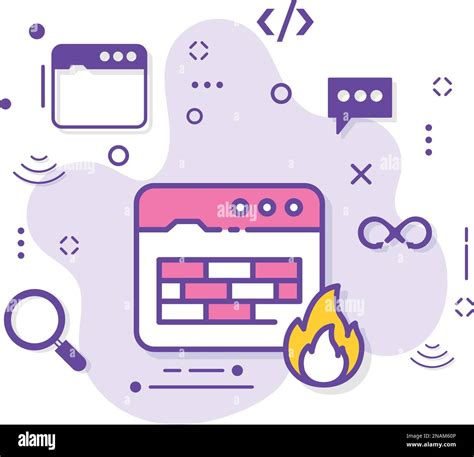 Software Hardware Firewall Concept Stock Illustration Browser Based