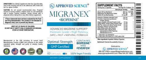 Migranex Natural Migraine Support With Feverfew And Magnesium