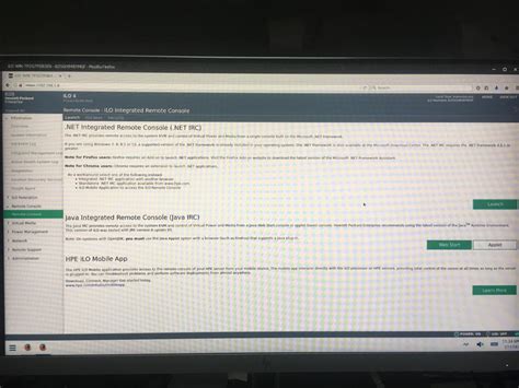 unable to access ilo remote console to manage servers remote hp