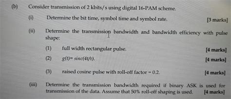 Consider Transmission Of 2 Kbits S Using Digital Chegg Com