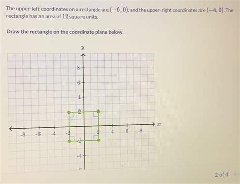 Solved The Upper Left Coordinates On A Rectangle Are 60 And The