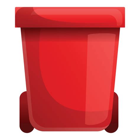 Red Garbage Bin Icon Cartoon Style 14208661 Vector Art At Vecteezy