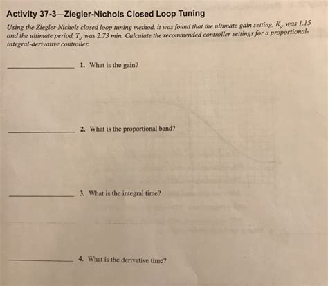 solved activity 37 3 ziegler nichols closed loop tuning