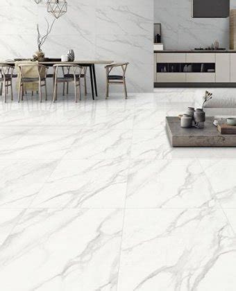 Плитка напольная керамогранит под мрамор в интерьере - 80 фото