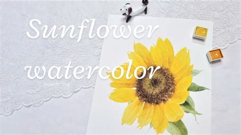 [꽃수채화 스케치없이 해바라기 그리기] 해바라기 수채화 해바라기꽃 쉽게 그리는 방법 노란꽃 수채화 Youtube