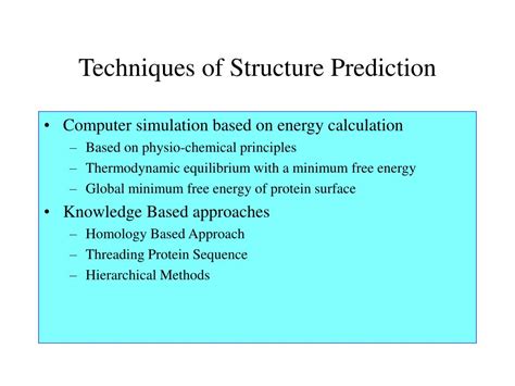 Ppt Protein Structure Prediction Powerpoint Presentation Id734327