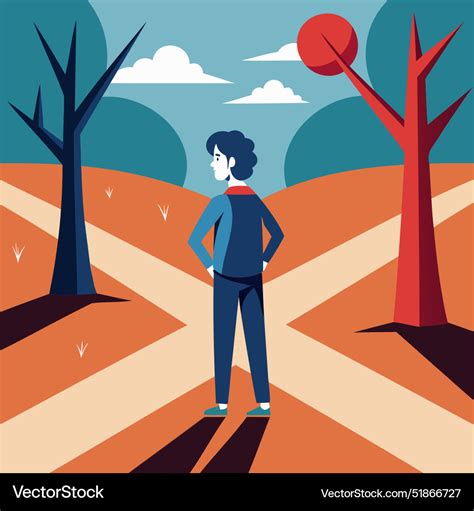 Crossroads Of Life Navigating Choices Royalty Free Vector