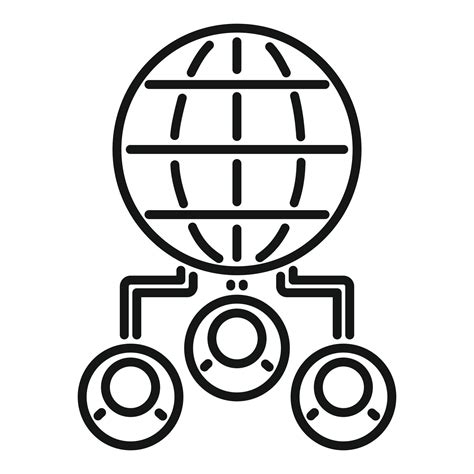 global customer database icon outline vector crm data 15153828 vector