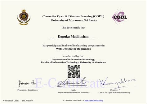 I Earned A New Certification Front End Web Development Danuka Madhushan Posted On The Topic