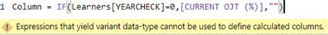 expressions that yield variant data type error microsoft fabric community