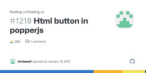 Html Button In Popperjs · Discussion 1218 · Floating Uifloating Ui · Github