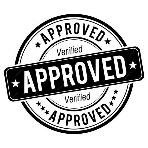 Plantilla Redonda De Sello Verificado Aprobado En Negro Vector Premium