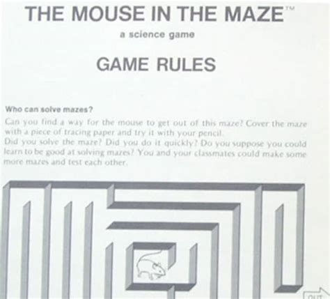 The Mouse In The Maze A Science Game 1971 Showalter Etsy