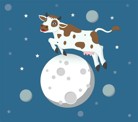 Cow Jumping Over The Moon 31697544 Vector Art At Vecteezy