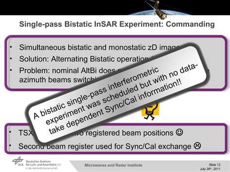 First Bistatic Spaceborne Sar Experiments With Tandem X Ppt