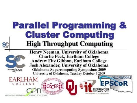 Ppt Parallel Programming And Cluster Computing High Throughput